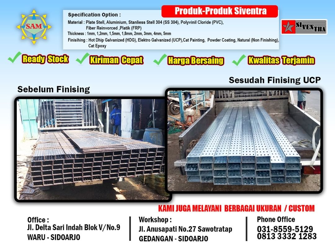 Jual Cable Tray Type U HDG - CV Silverindo Aneka Mitra